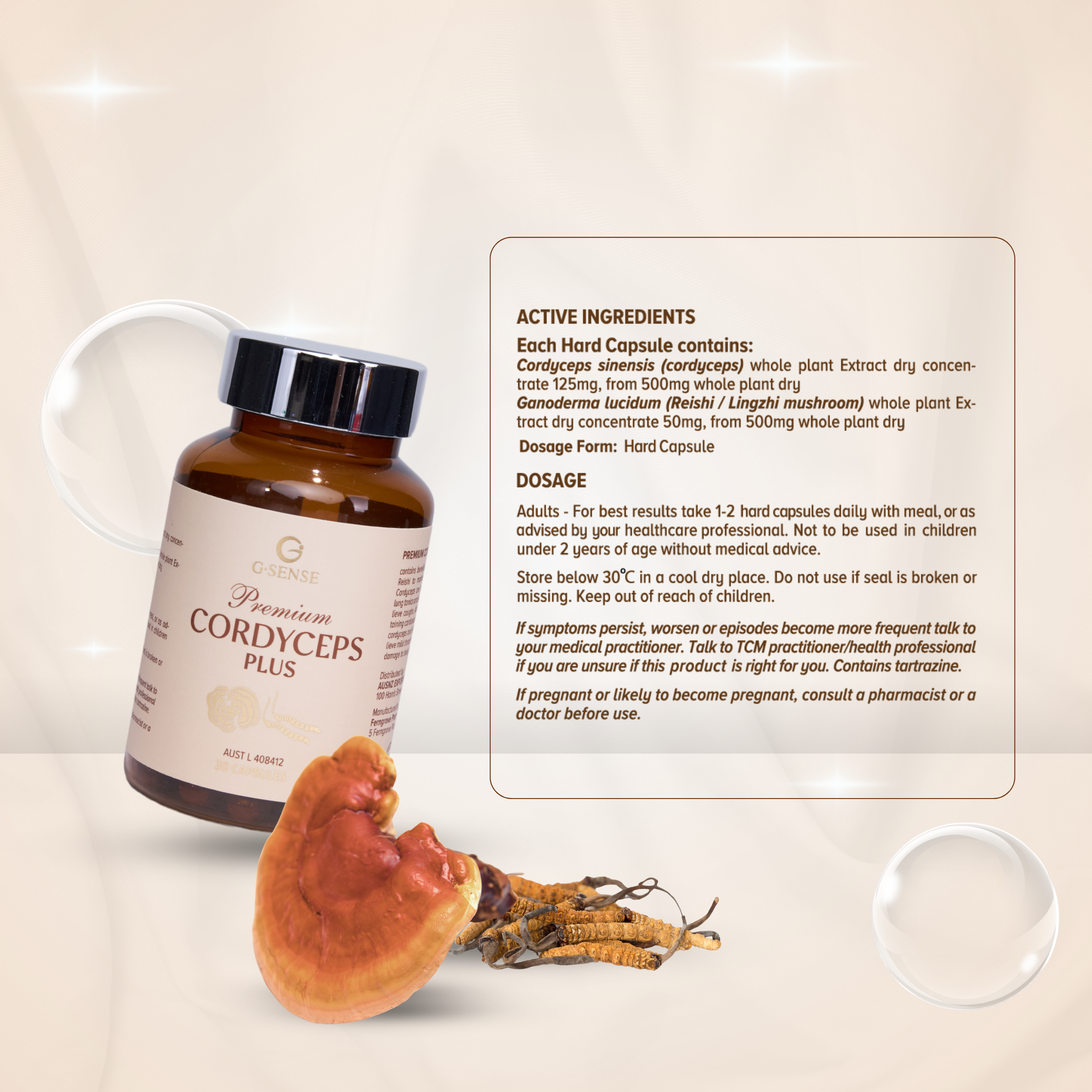 Cordyceps & Reishi Mushroom Supplement – G.SENSE